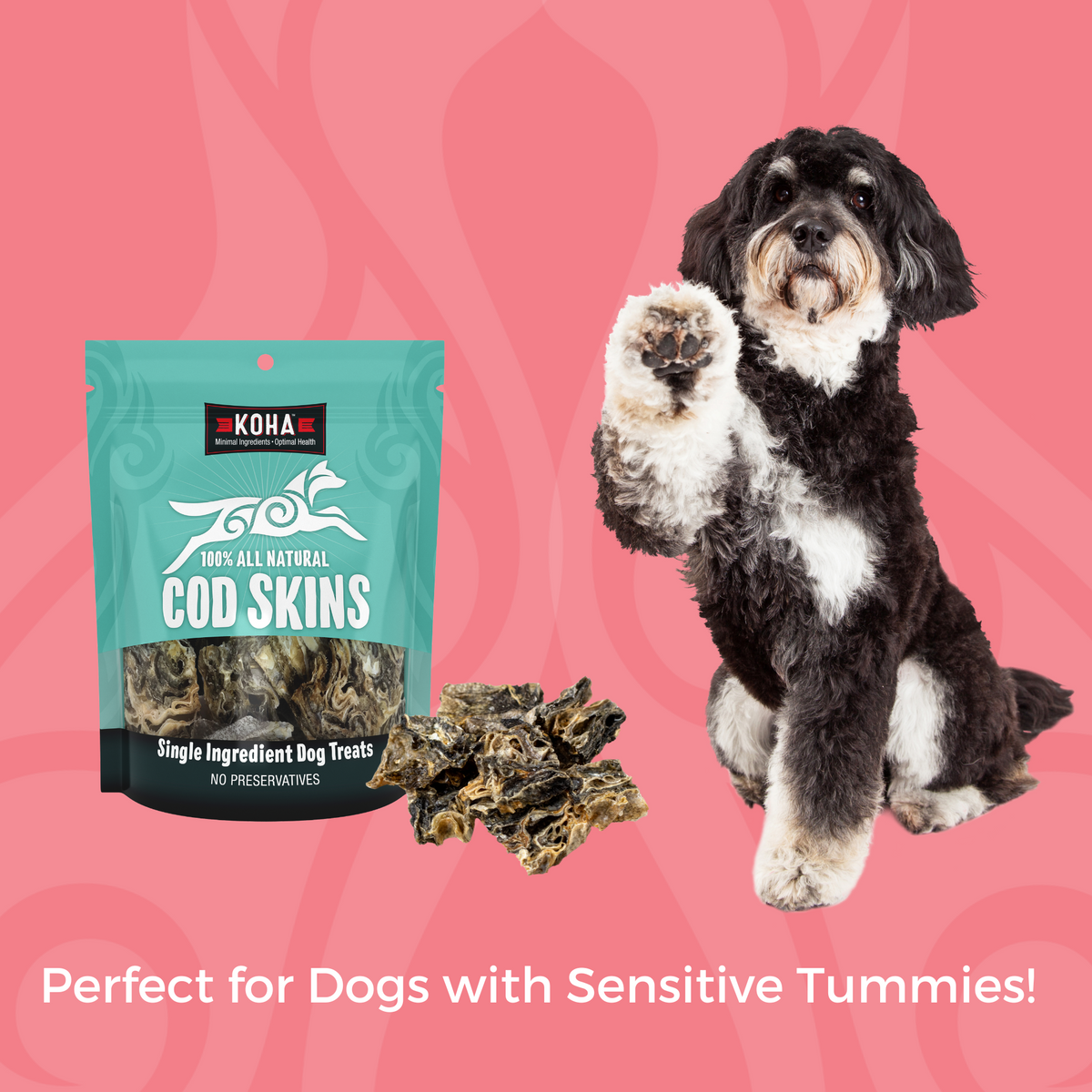 All Natural Treats Air Dried Single Ingredient Cod Skins Strips | KOHA ...