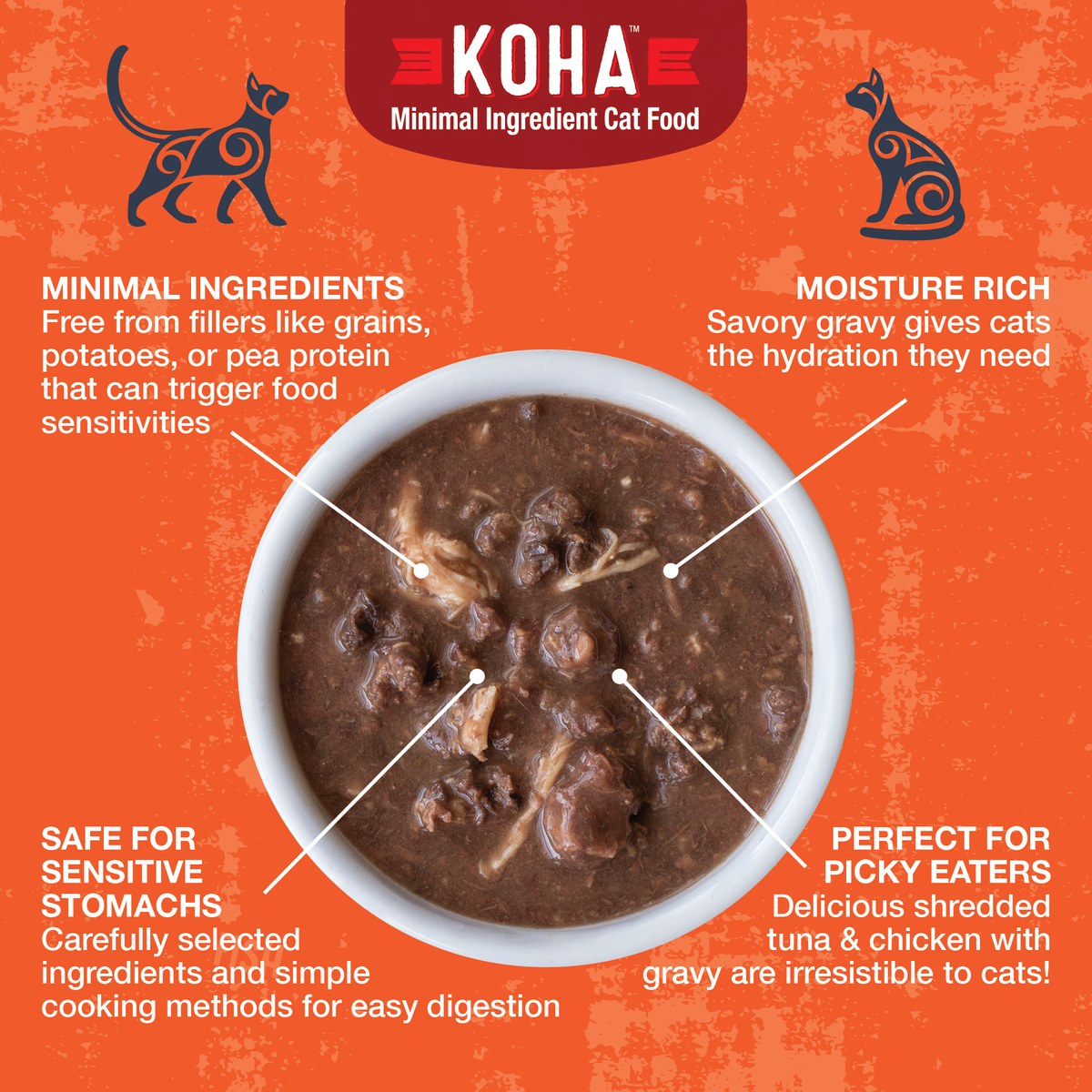 Poké Bowl Tuna & Chicken Entrée in Gravy Cat Food| KOHA Pet