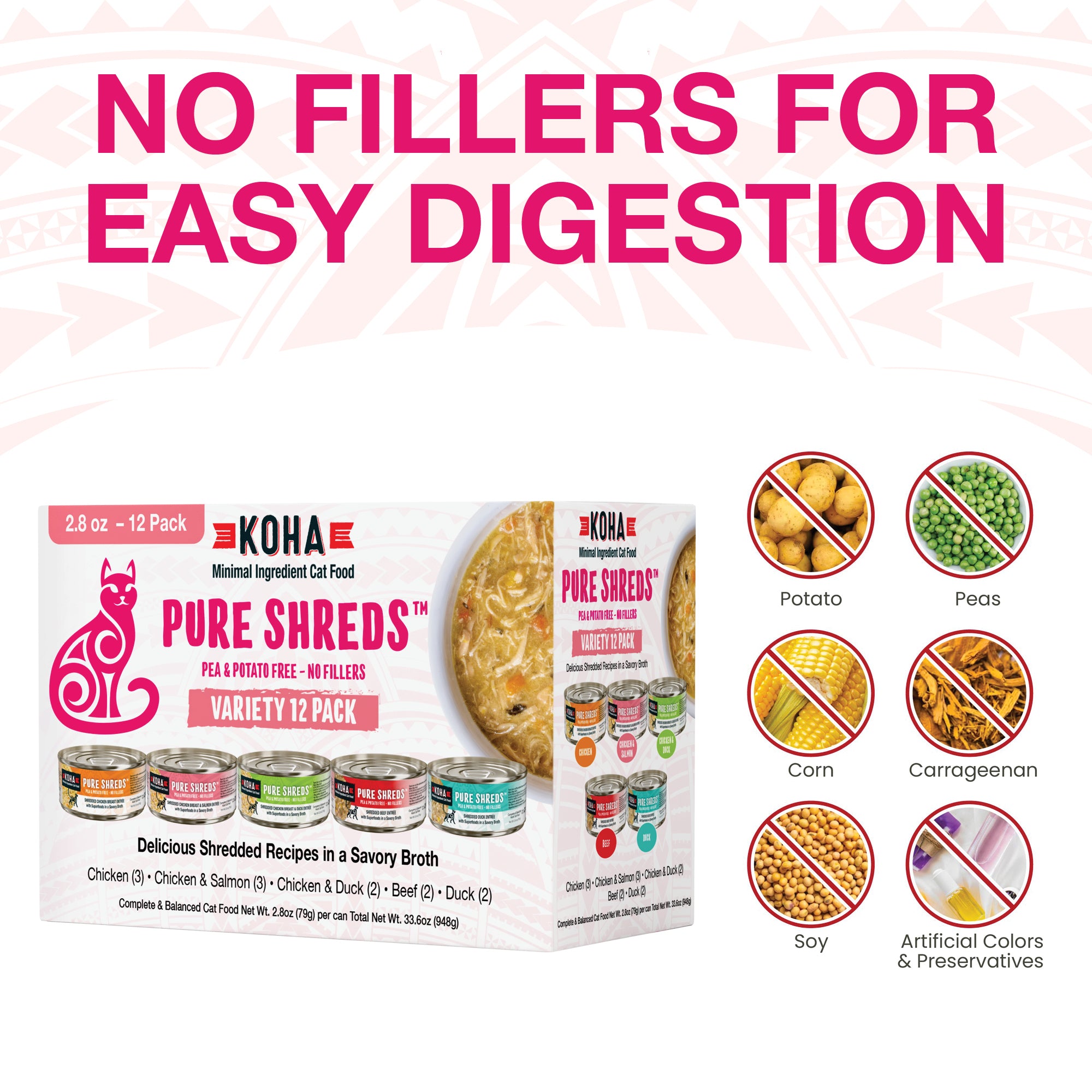 Pure Shreds Variety 12 Pack for Cats – KOHA Pet