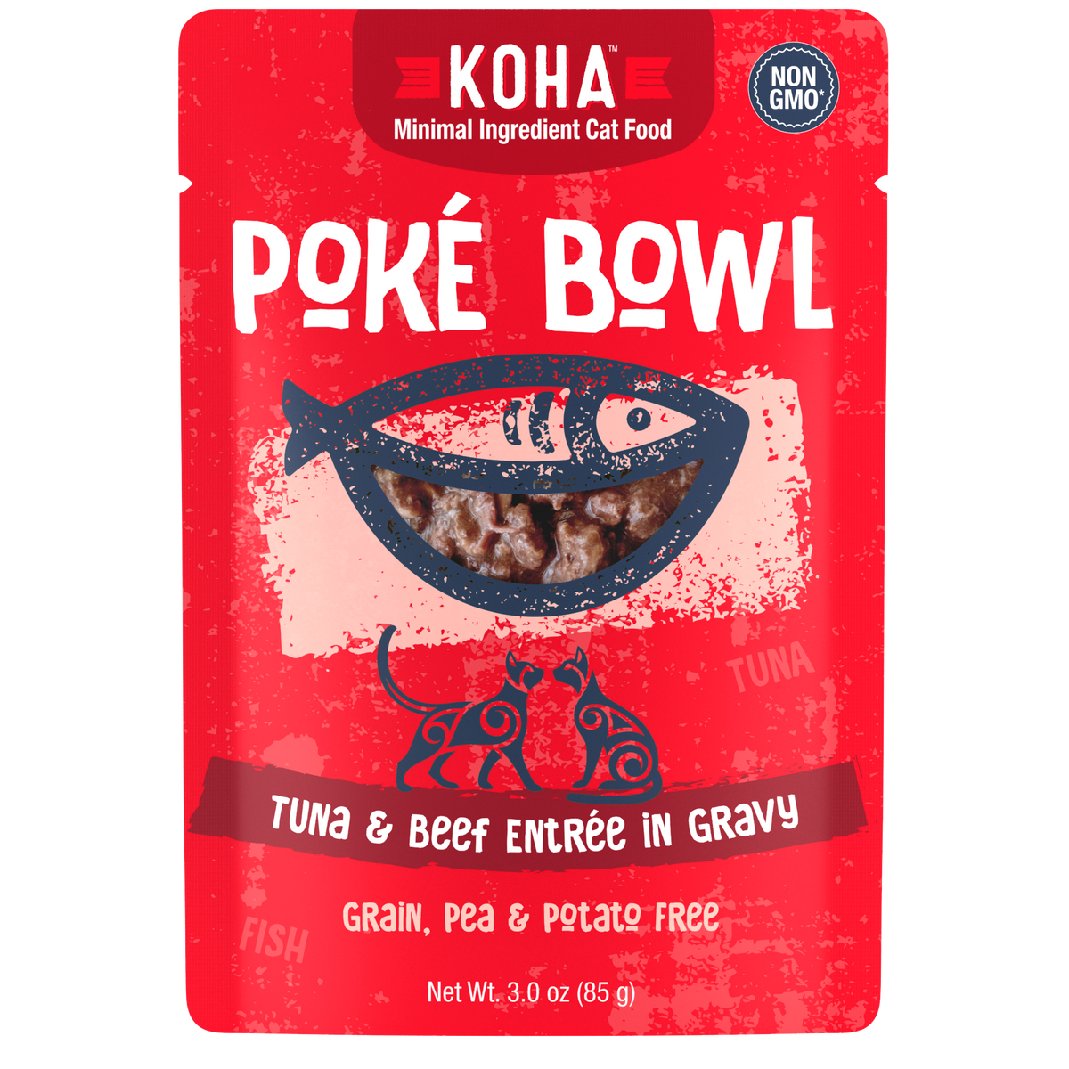 Poké Bowl Tuna & Beef Entrée in Gravy for Cats – KOHA Pet