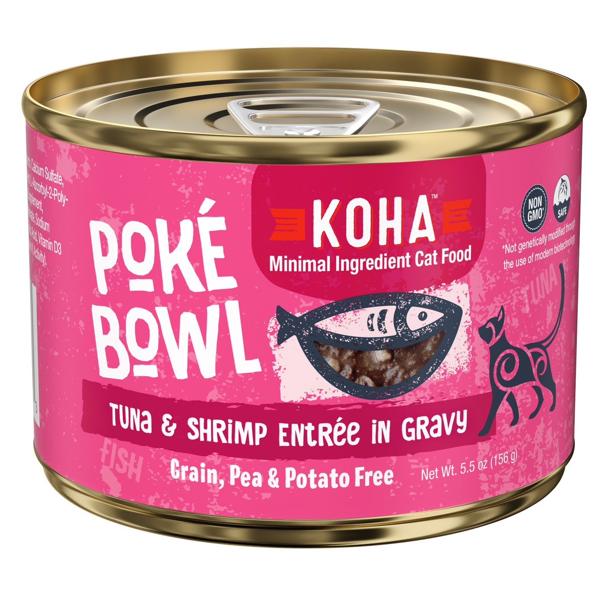 Poké Bowl Tuna & Shrimp Entrée in Gravy for Cats - Case of 12 (3 oz Po ...
